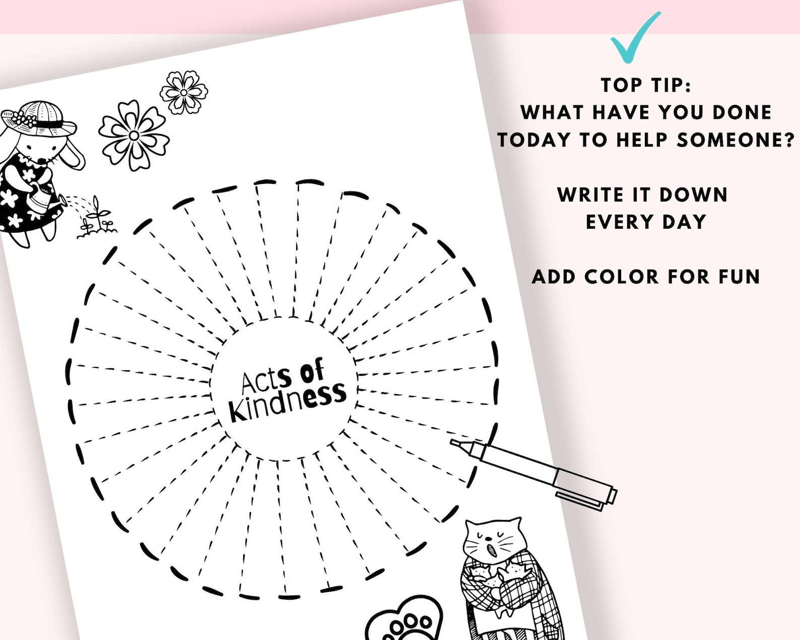 Acts of Kindness Journal for Kids: 31-day Tracker (printable PDF) - Etsy