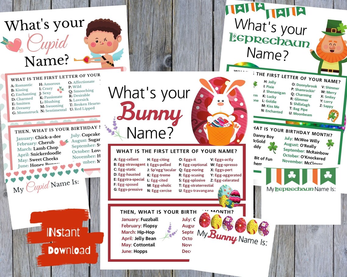 Name Game Party Game Bundle Holiday Party Game Bundle Holiday Printable ...