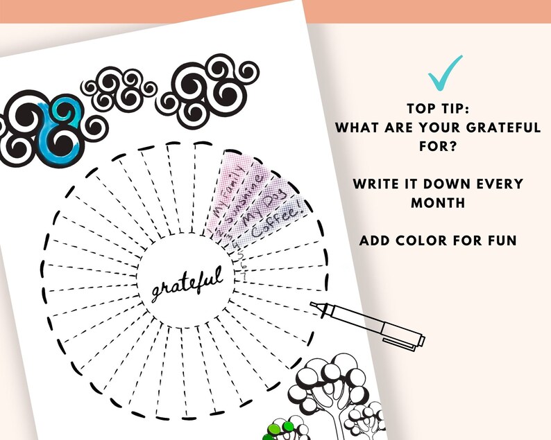 Gratitude Journal Printable | Digital Planner | Daily Gratitude Journal ...