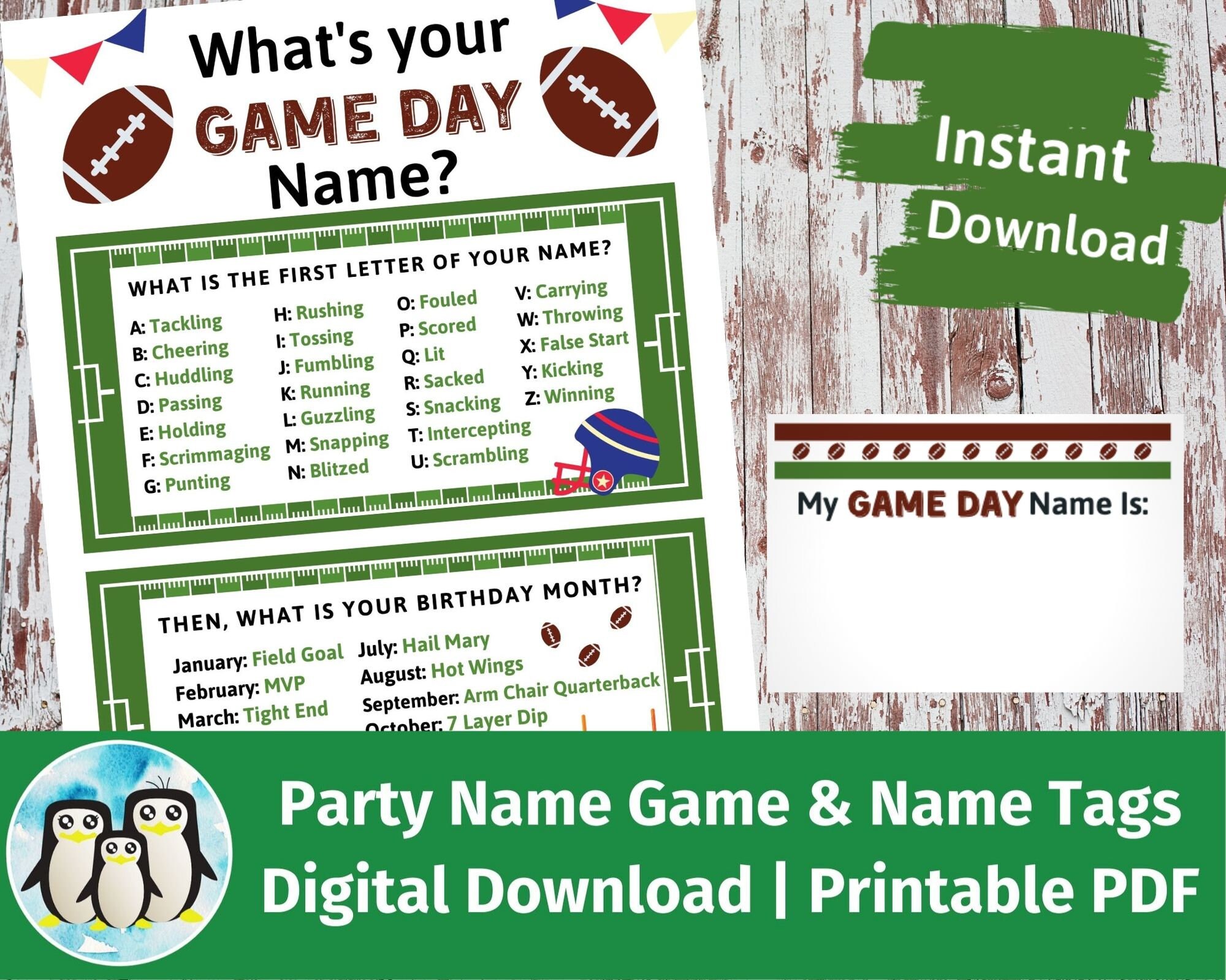 Football Party Game Game Day Party Fantasy Football Party | Etsy