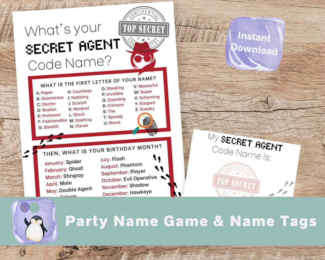 Secret Agent Party Game | Spy Birthday Party | Top Secret Party ...