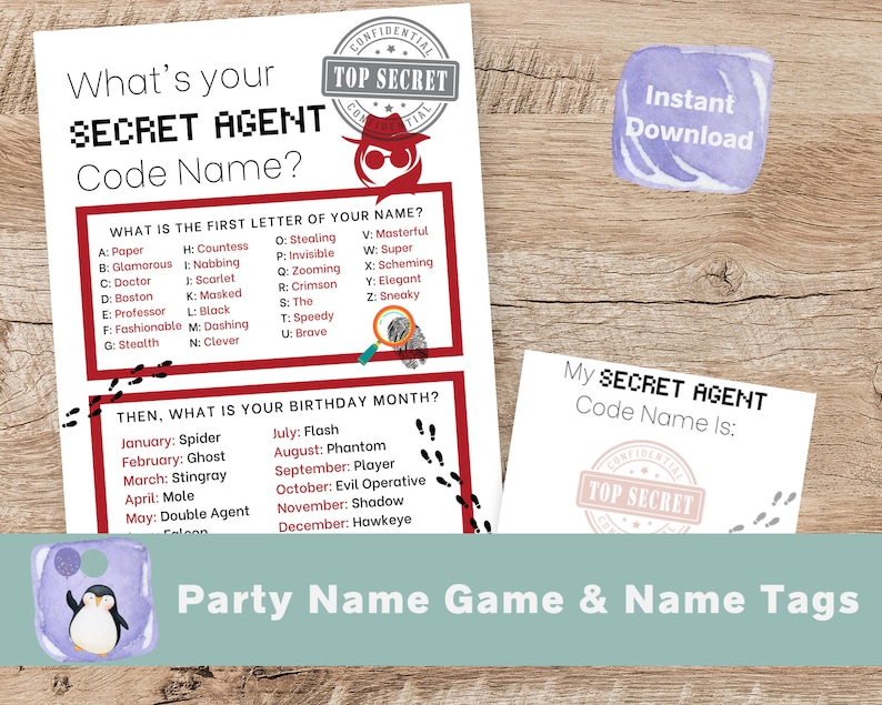 Secret Agent Party Game | Spy Birthday Party | Top Secret Party ...