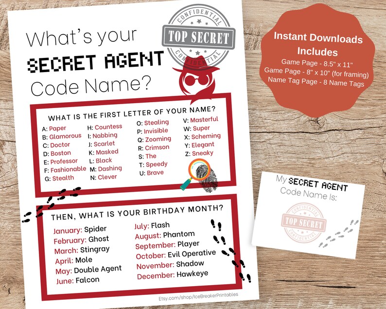 Secret Agent Party Game | Spy Birthday Party | Top Secret Party ...