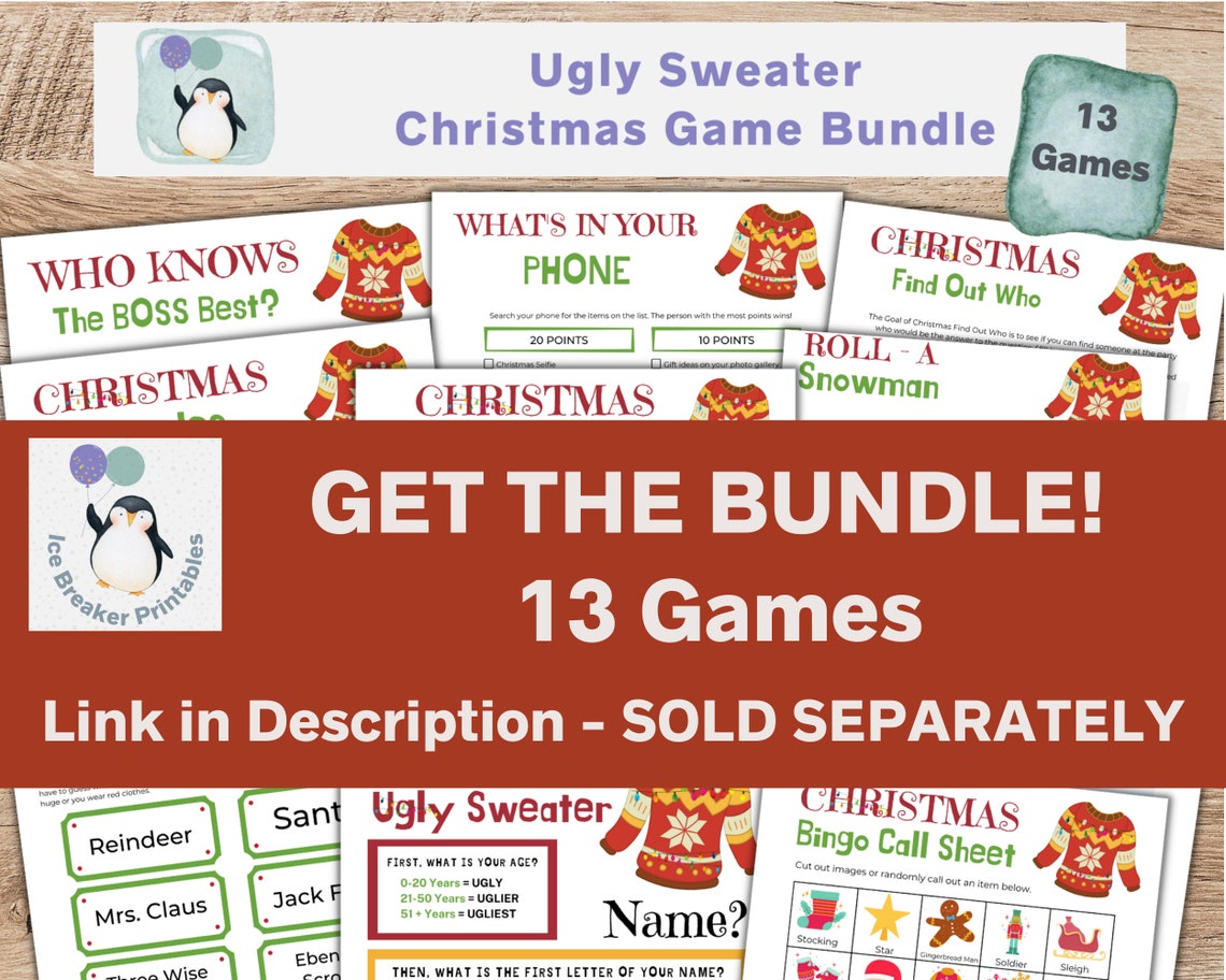 Ugly Sweater Scavenger Hunt Printable Christmas Games - Etsy