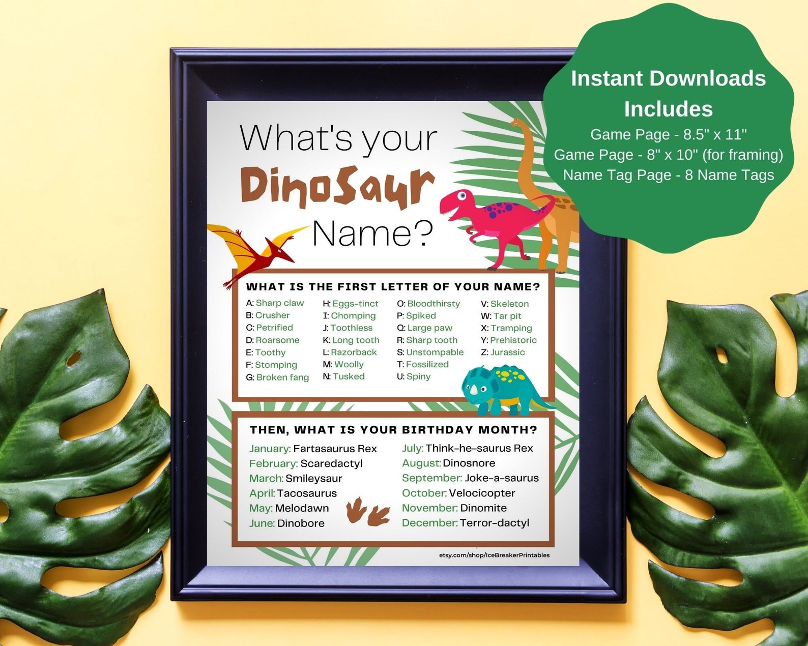 Dinosaur Birthday Party Game | Dinosaur Party | Dinosaur Whats Your ...