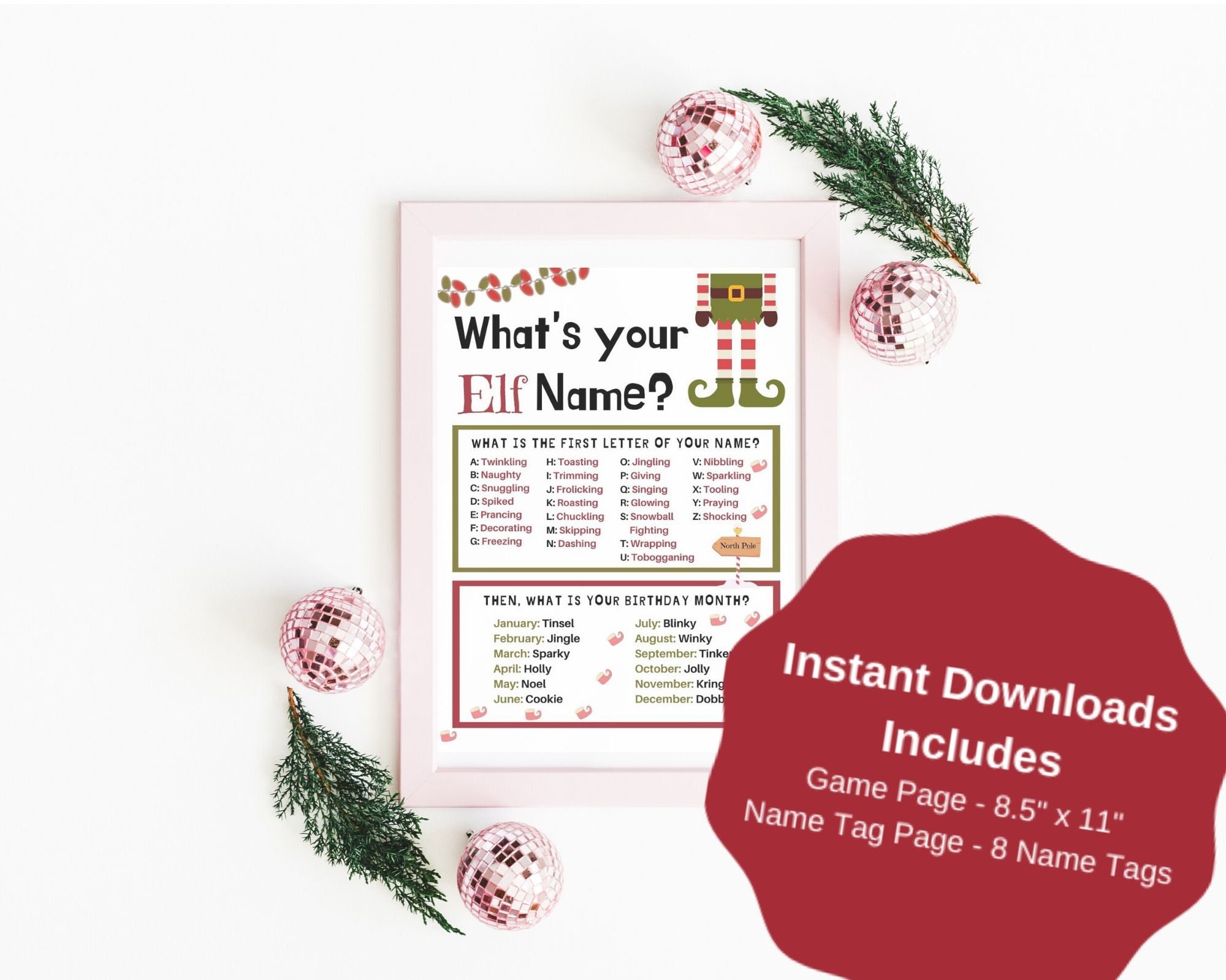 Christmas Game Bundle of 3 Whats Your Name Games to Play at Your Next ...