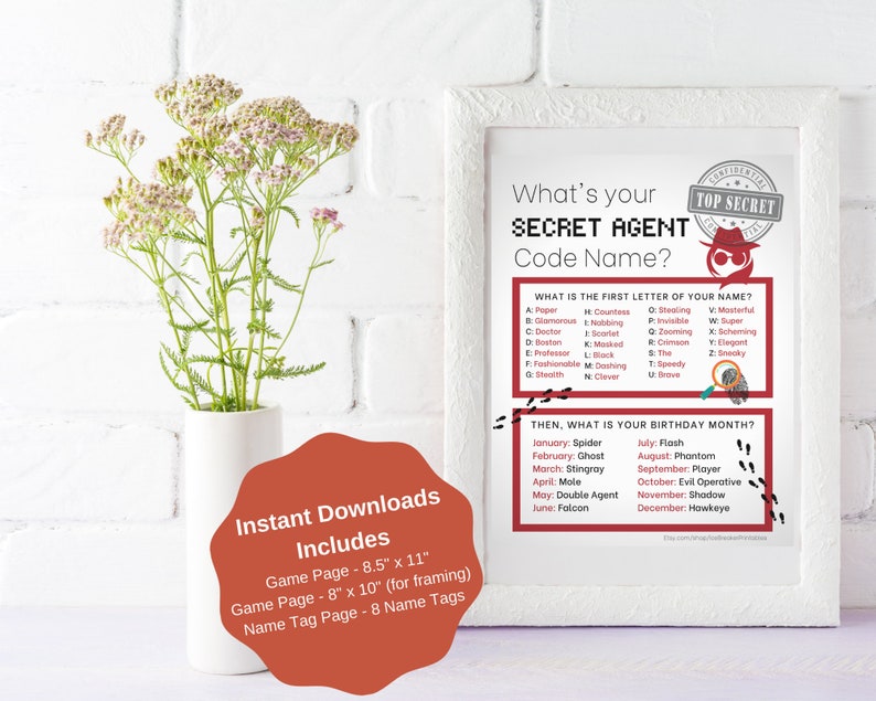 Secret Agent Party Game | Spy Birthday Party | Top Secret Party ...