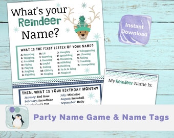 Reindeer Party Game A Fun Kid Friendly Snowflake Christmas or | Etsy