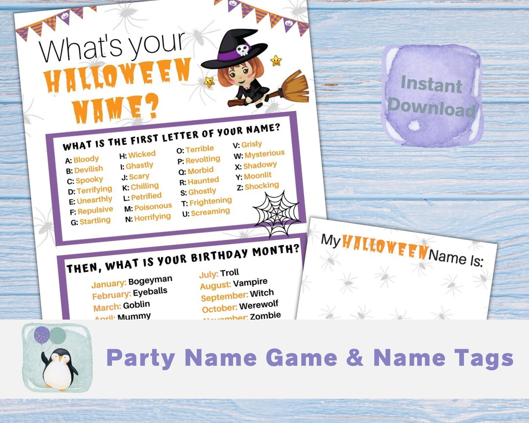Halloween Name Game, Halloween Game Printable, Halloween Game ...