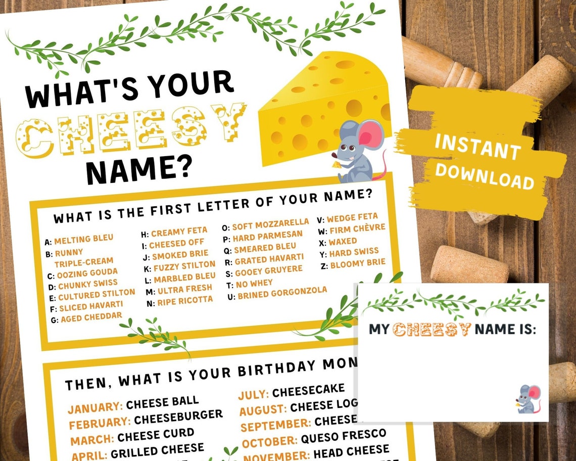 Cheese & Wine Party Game that will Make a Gouda Impression at | Etsy