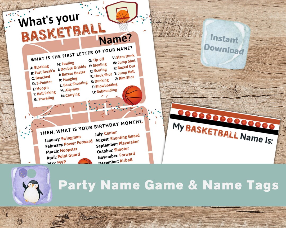 Basketball Party Name Game: March Madness, Baby Shower (instant ...