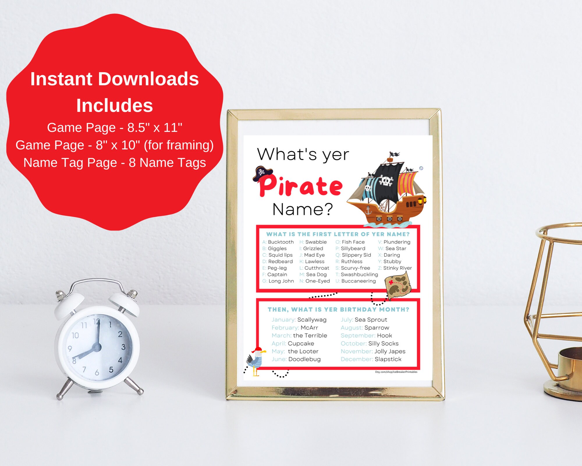 Pirate Name Game: Birthday Party Printable (instant Download) - Etsy