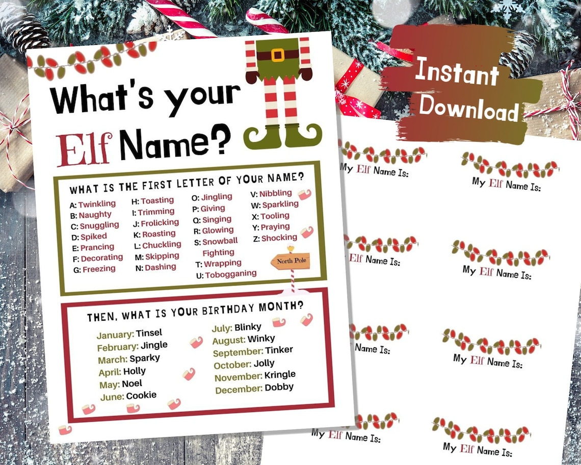 Holiday Party Games | What's Your Name Game Holiday Bundle | Holiday ...
