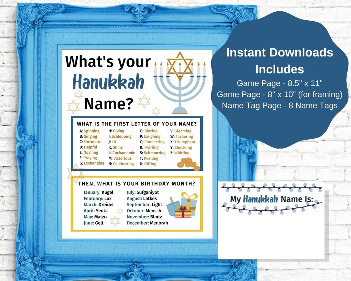 Hanukkah Party Game for Your Holiday Celebration of Lights Party. Fun ...