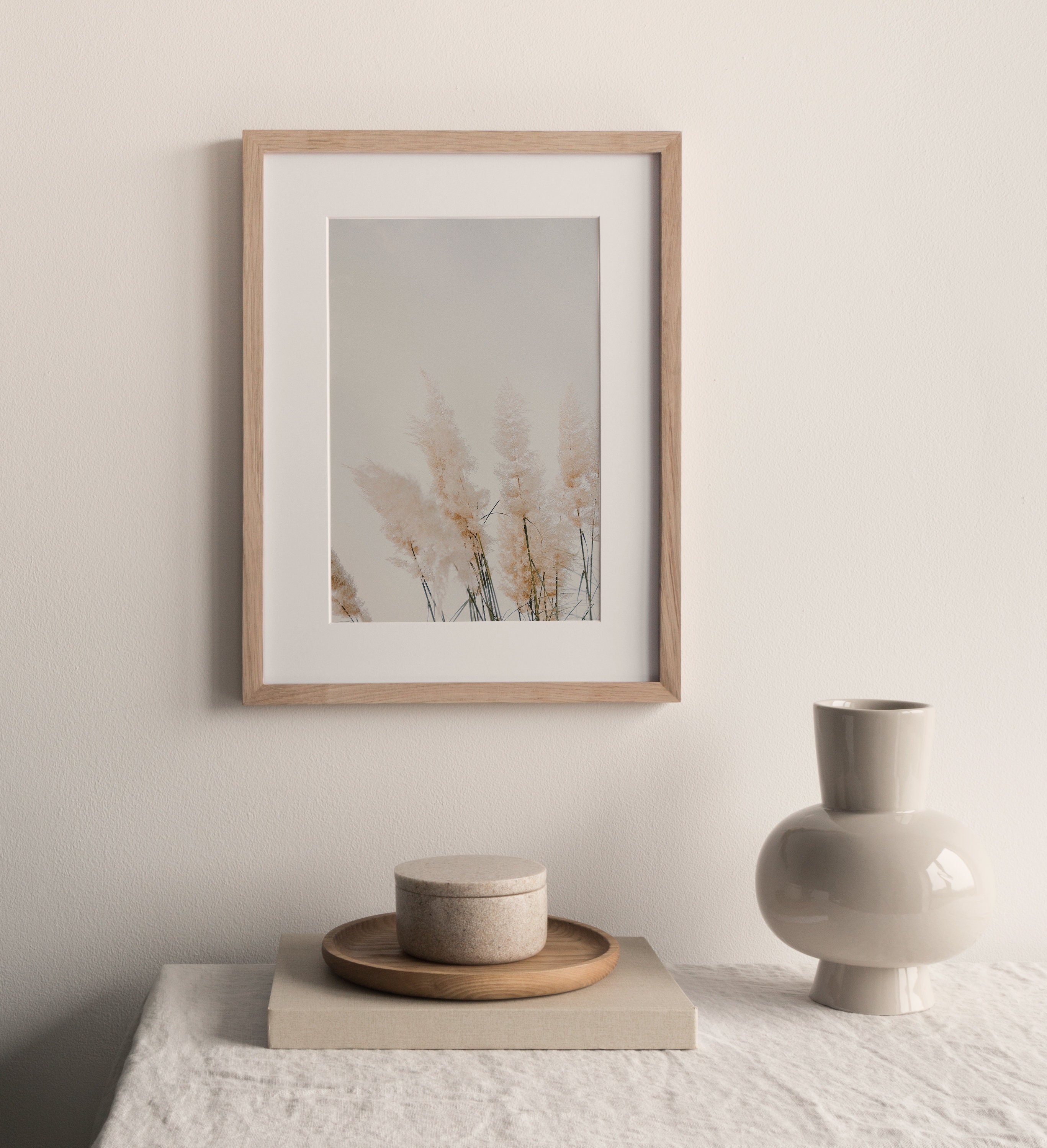 Neutral Pampas Wall Art, Boho Pampas Grass Print, Large Wall Art ...