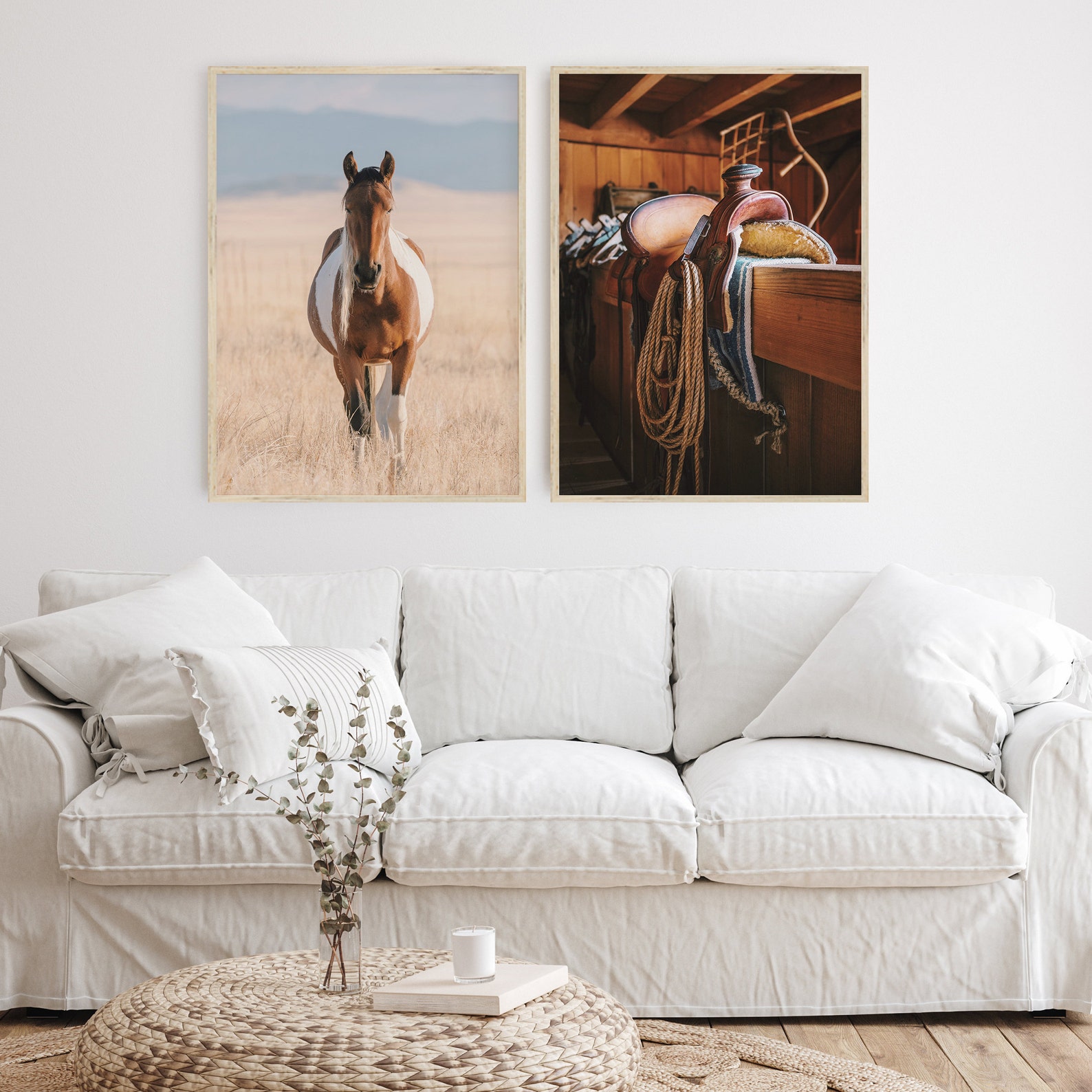 Horse Saddle Print Set Wild Horse Print Boho Western Print - Etsy