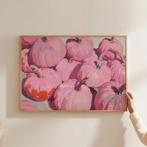 Pastel Pink Pumpkin Art, Pink Halloween Decor, Girly Fall Printable ...