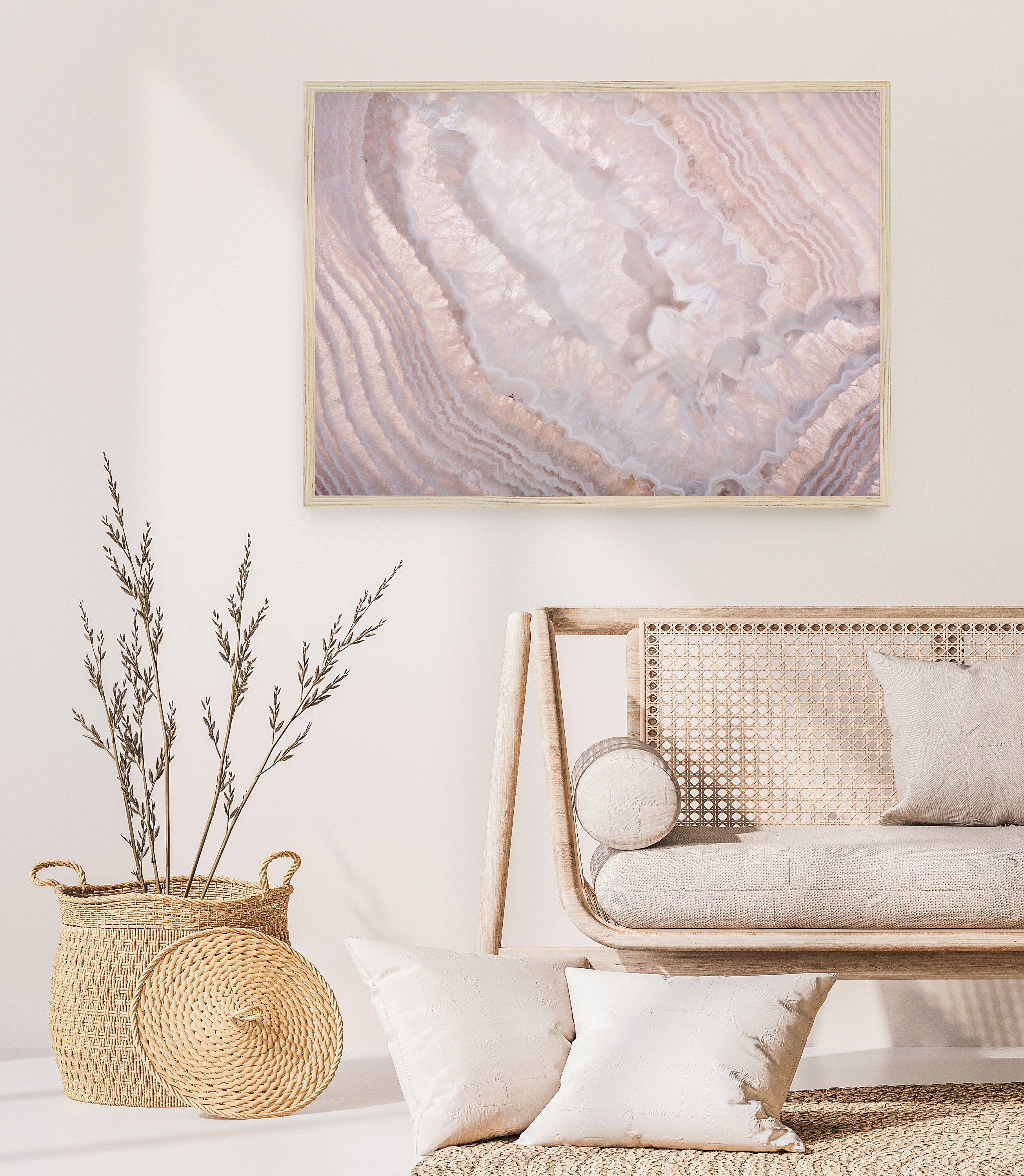 Geode Wall Art, Abstract Wall Art, Agate Print, Boho Wall Art, Pastel ...
