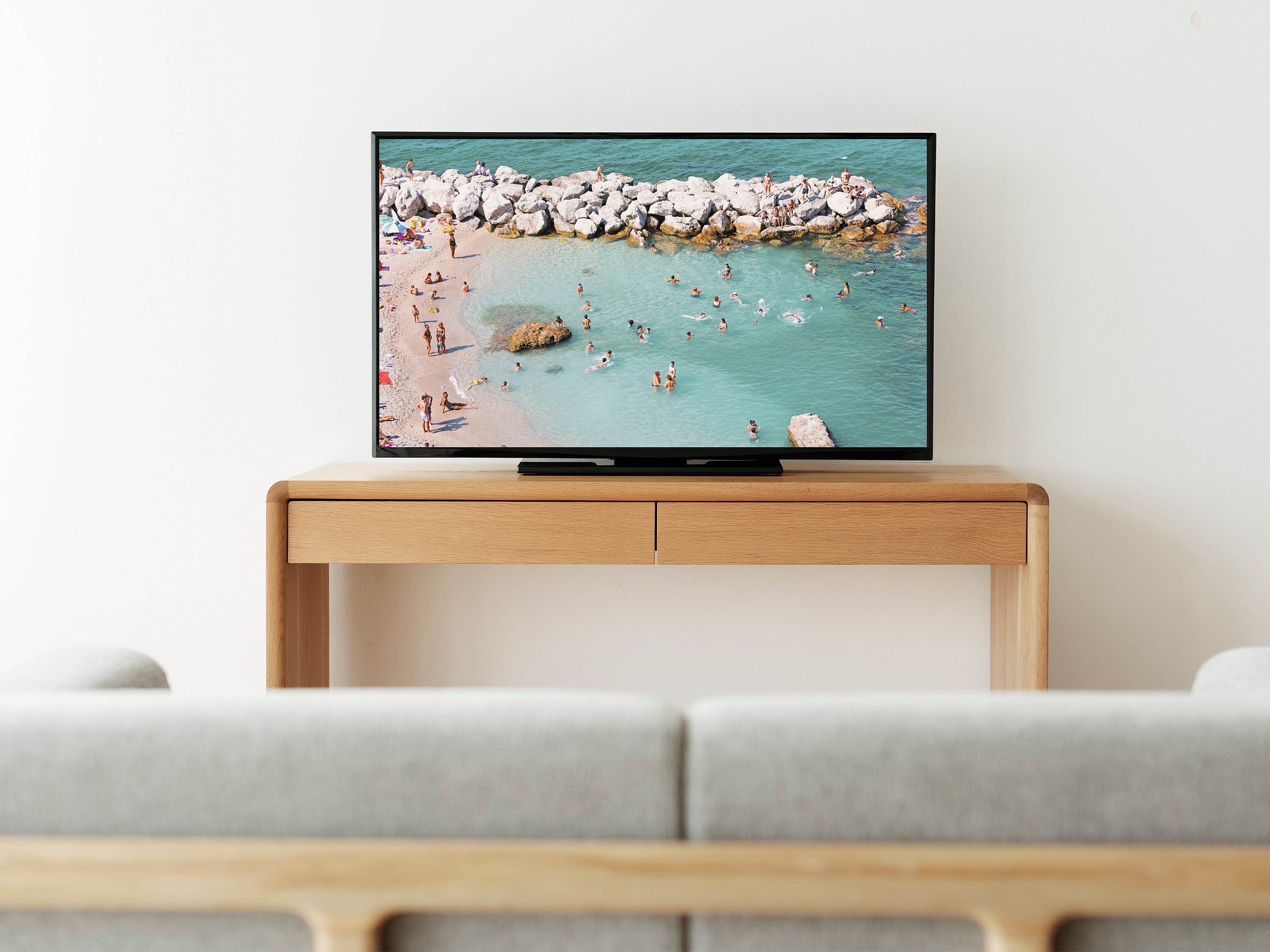 Summer Frame TV Art Italy Beach Photo People on the Beach - Etsy