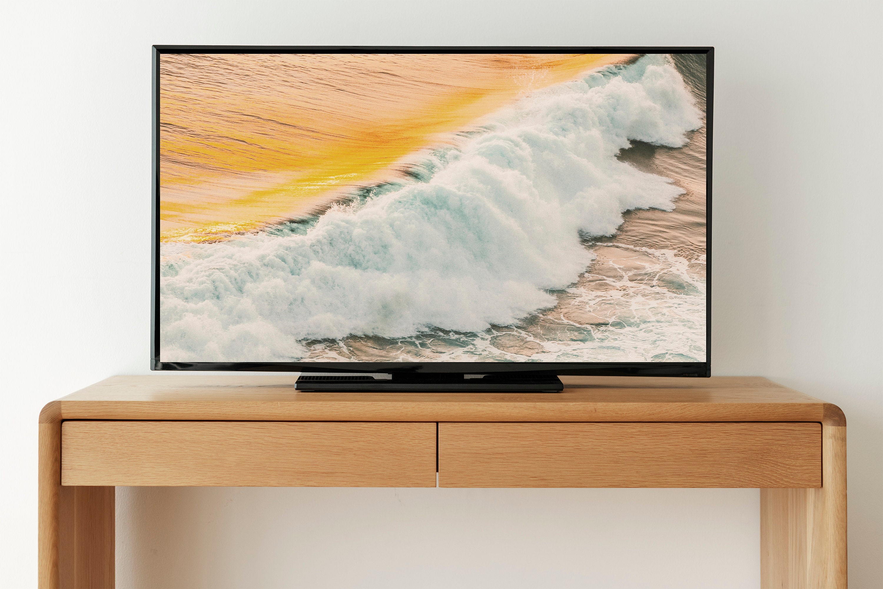 Summer Frame TV Art | Ocean Waves TV Art | Sunset Beach Print | Ocean ...