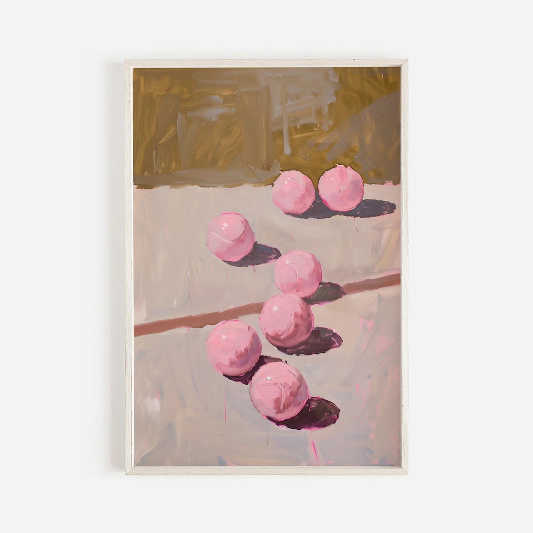 Pink Tennis Aesthetic Wall Art, Pink Tennis Balls Poster, Athletics ...