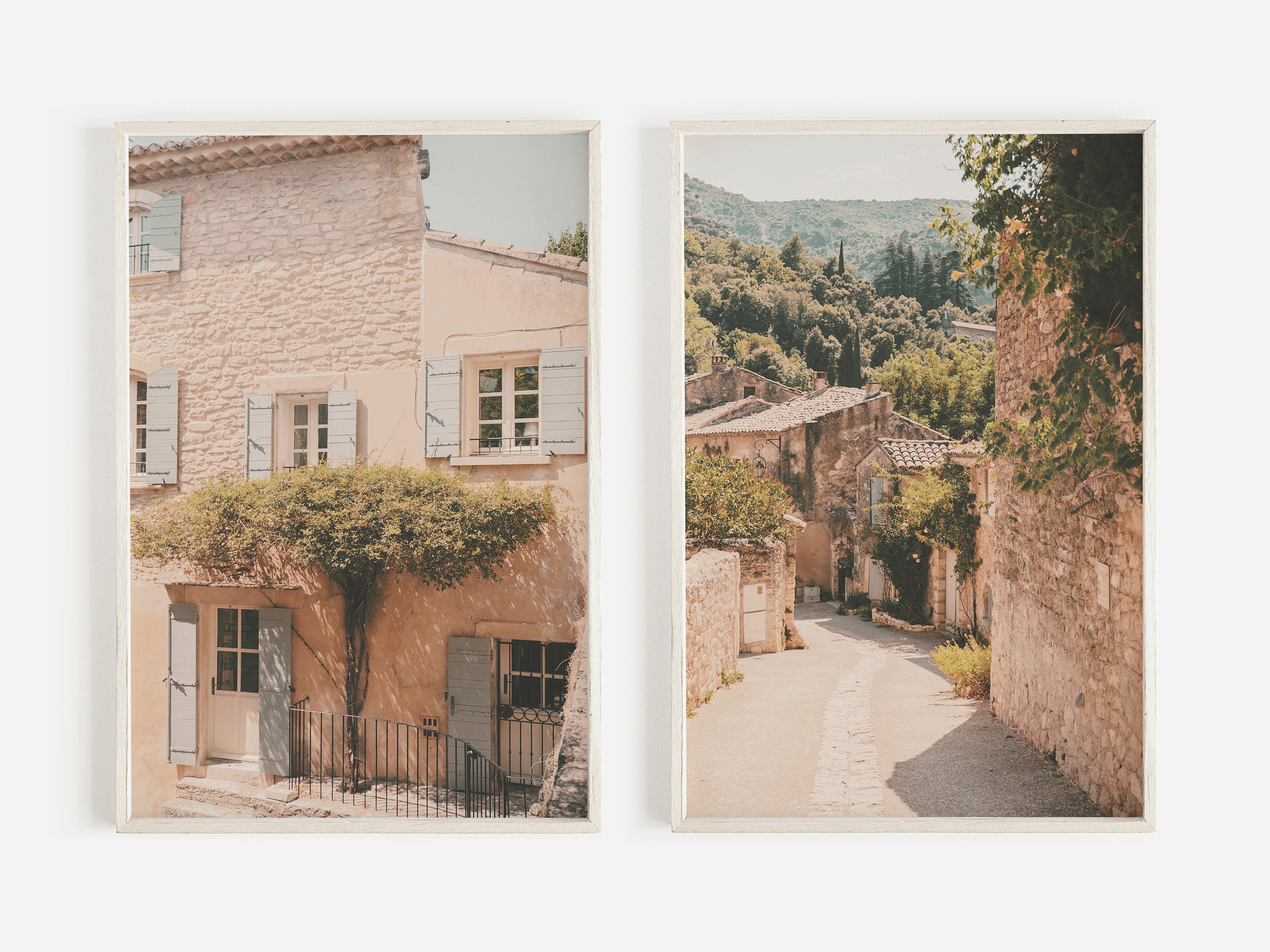 Provence Wall Art Set of 2 Prints Oppede Photo France Wall | Etsy