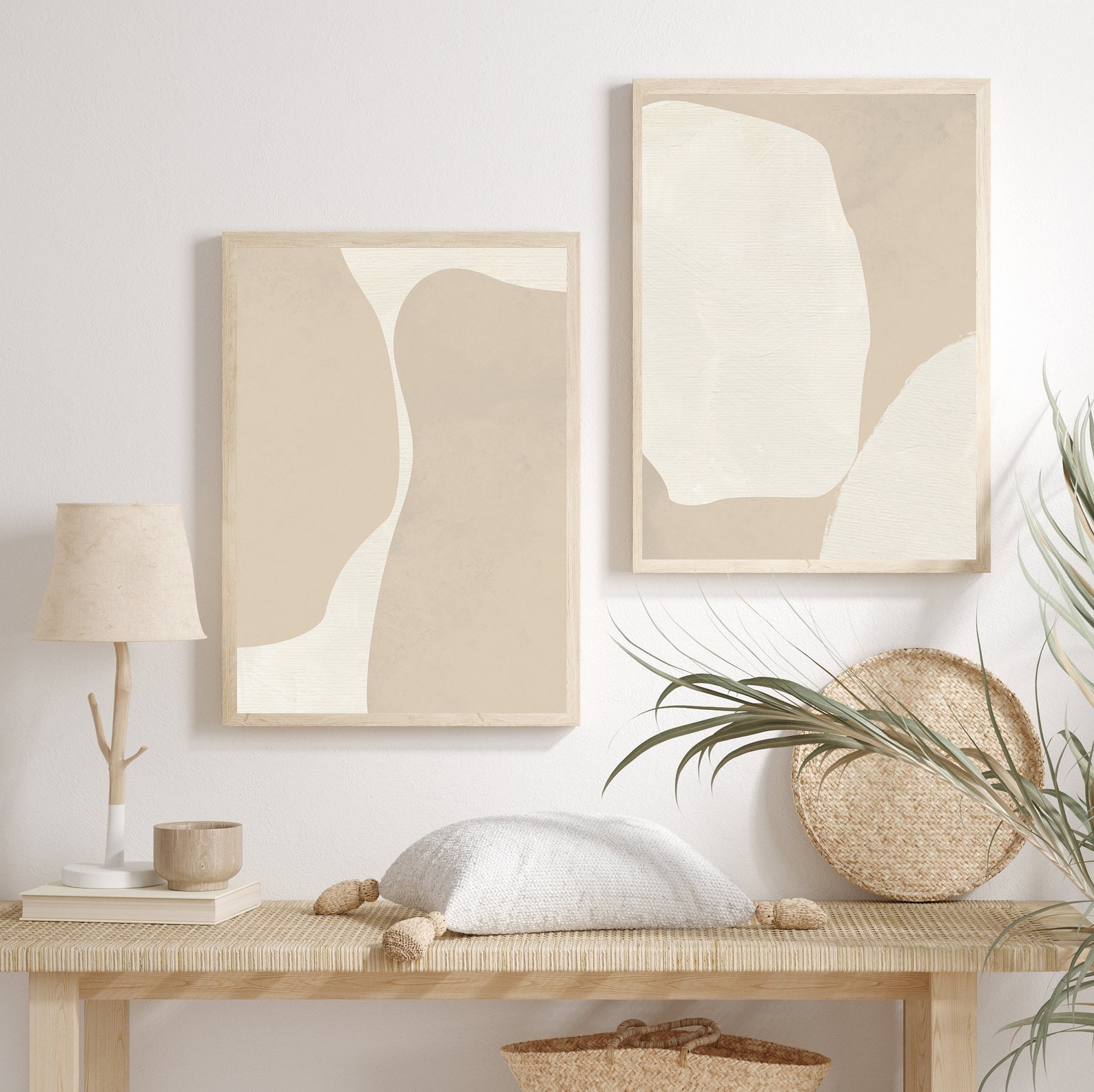 Modern Abstract Shapes Print Set of 2 Prints Abstract Print - Etsy