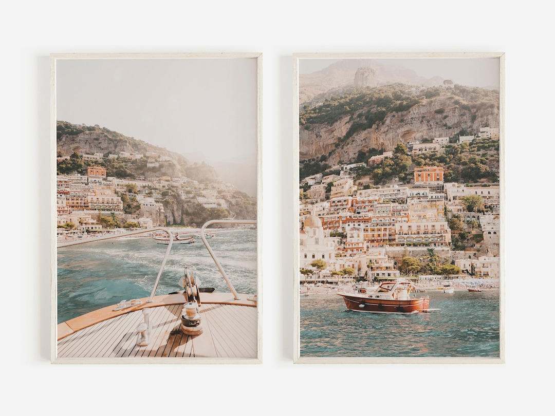 Positano Italy Prints, Italy Print Set, Amalfi Coast Wall Art, Positano ...
