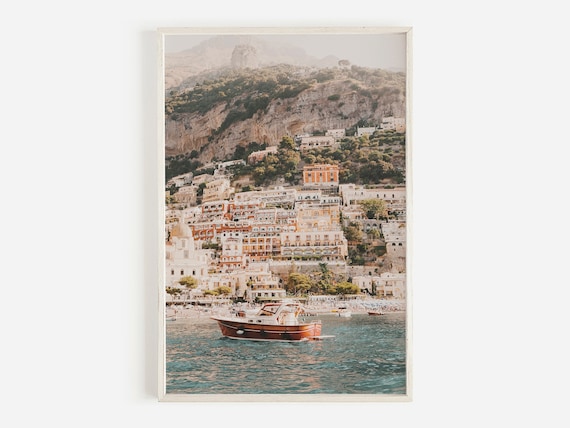 Positano Boat Print Amalfi Coast Wall Art Italy Photography | Etsy