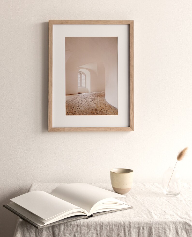 Round Tower Architecture, Neutral Wall Art, Minimalist Decor ...