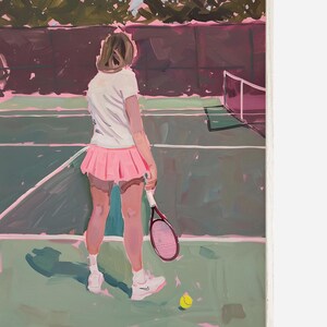 Preppy Country Club Tennis Art, Tennis Practice Poster, Pink Tennis ...