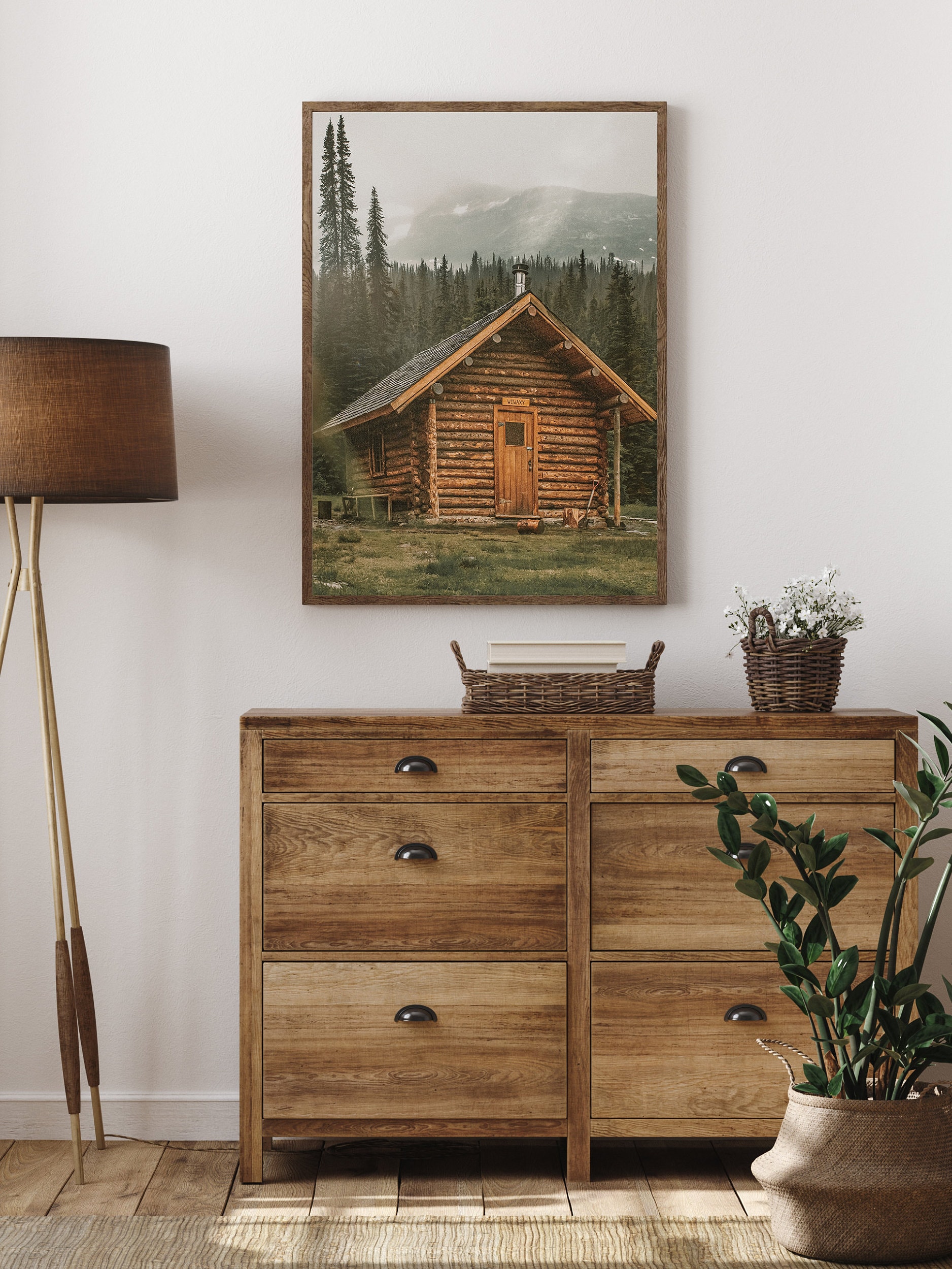 Log Cabin in the Woods Cabin Wall Art Forest Print Rustic - Etsy