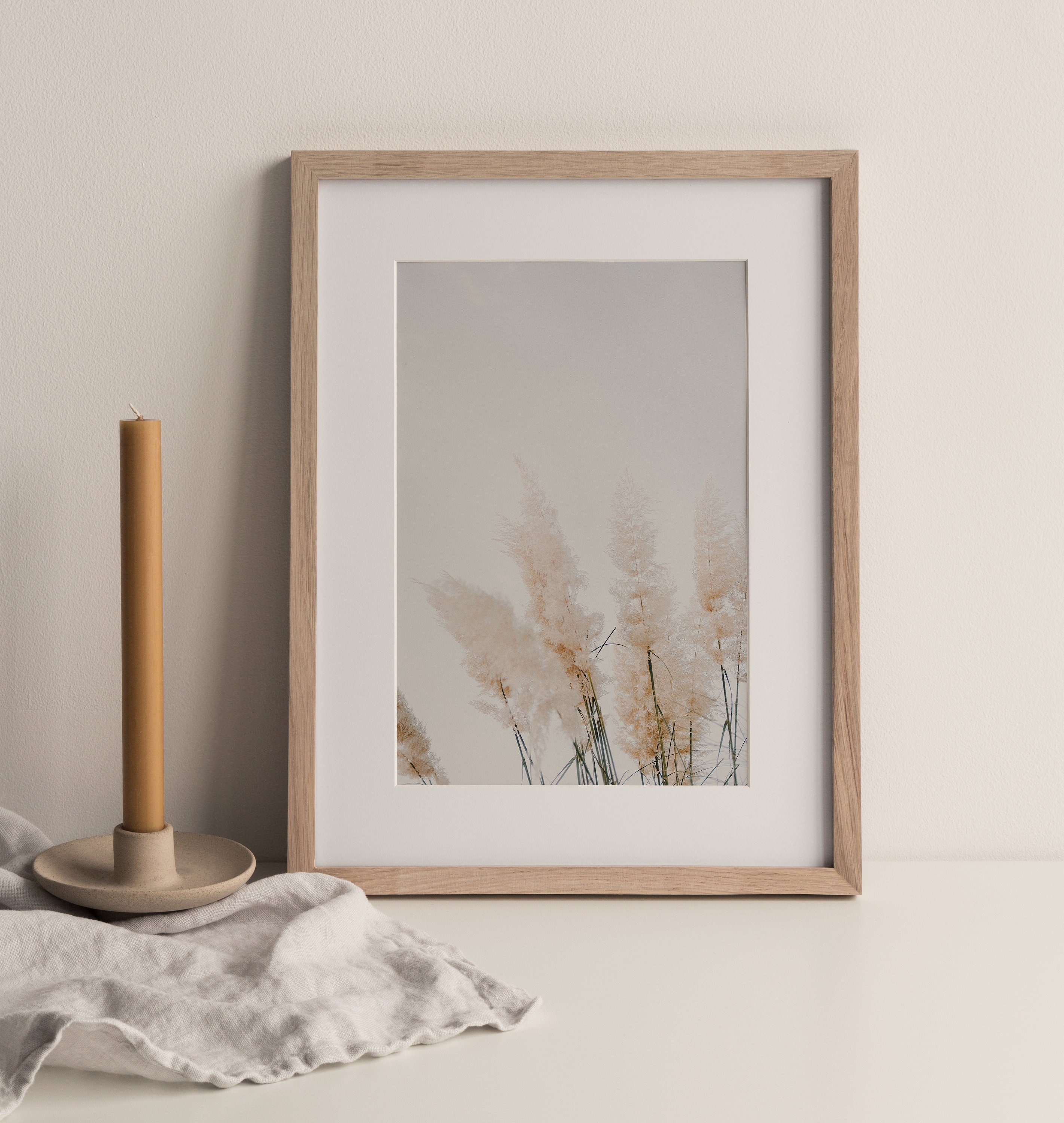Neutral Pampas Wall Art Boho Pampas Grass Print Large Wall - Etsy