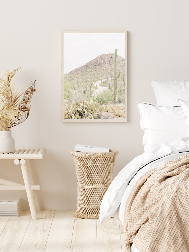 Desert Landscape Print, Boho Wall Art, Cactus Printable Art Decor ...