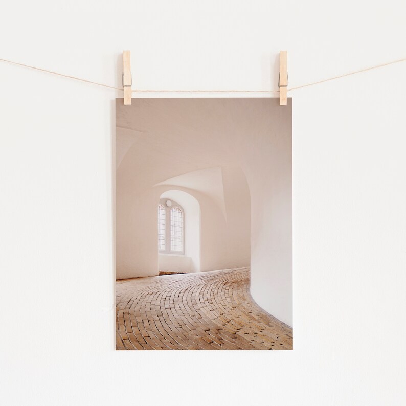 Round Tower Architecture, Neutral Wall Art, Minimalist Decor ...