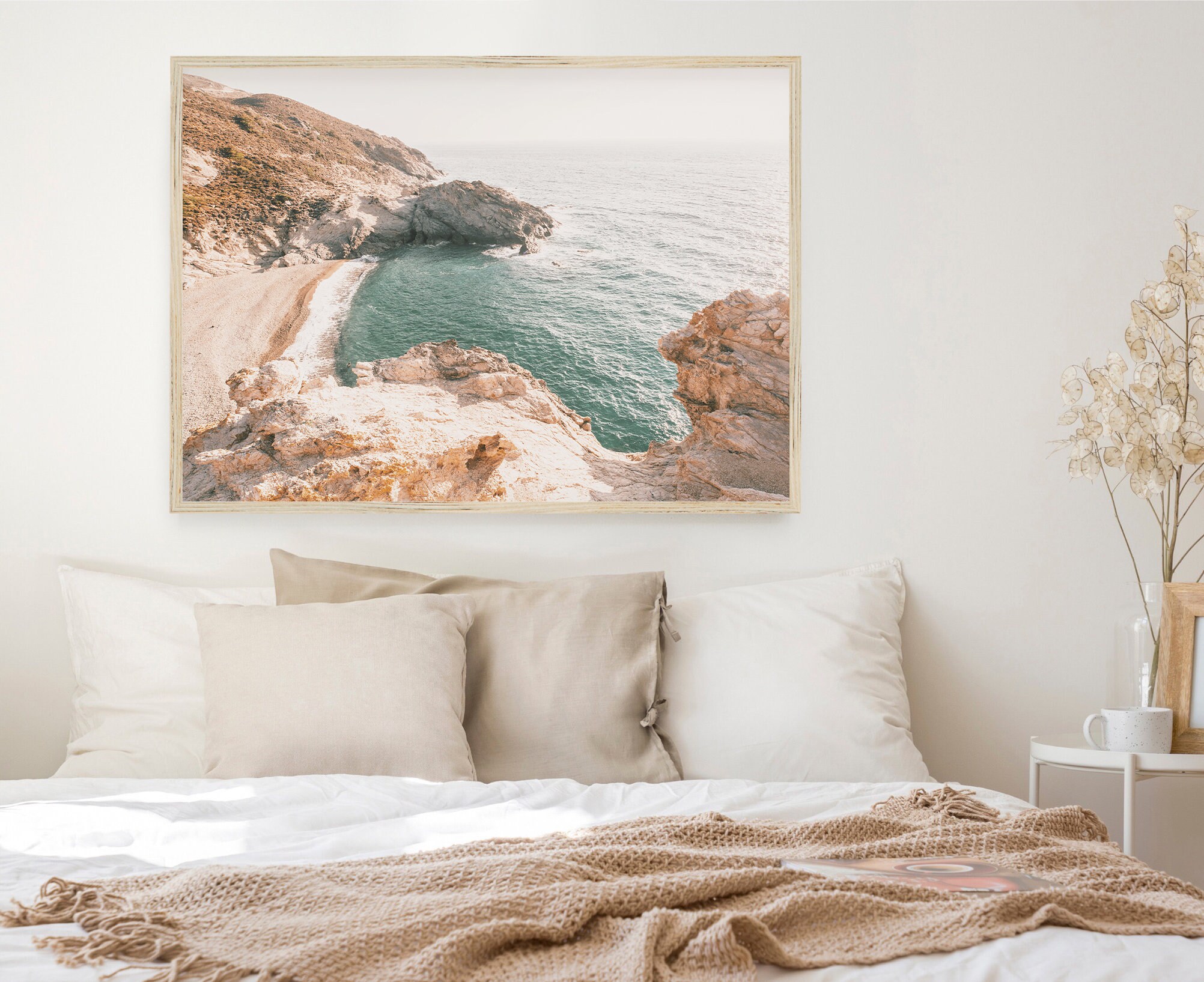 Rocky Cove Beach Art, Boho Beach Wall Art, Coastal Printable ...