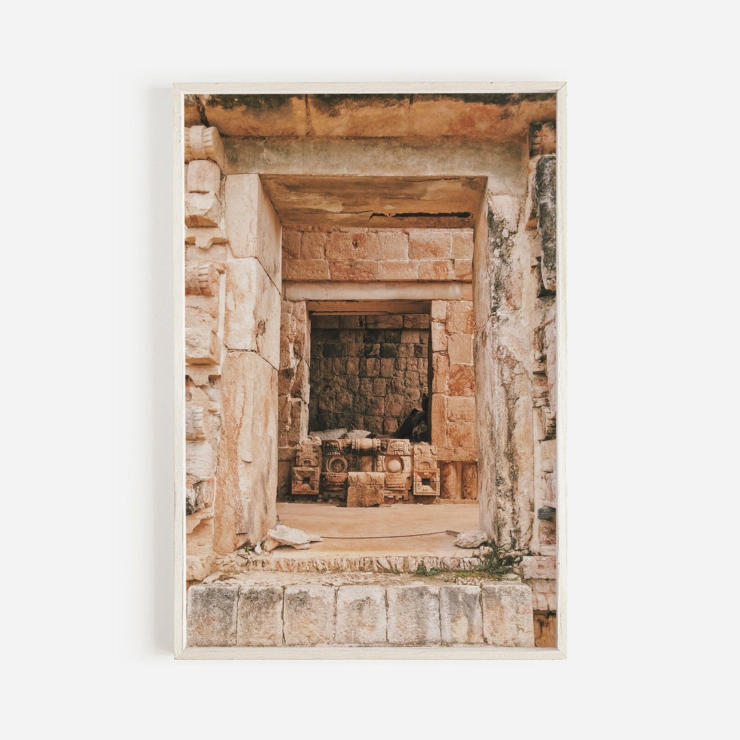 Mayan Ruins Poster, Mexico Historical Building, Ancient Ruins Wall Art ...
