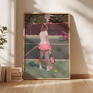 Preppy Country Club Tennis Art, Tennis Practice Poster, Pink Tennis ...