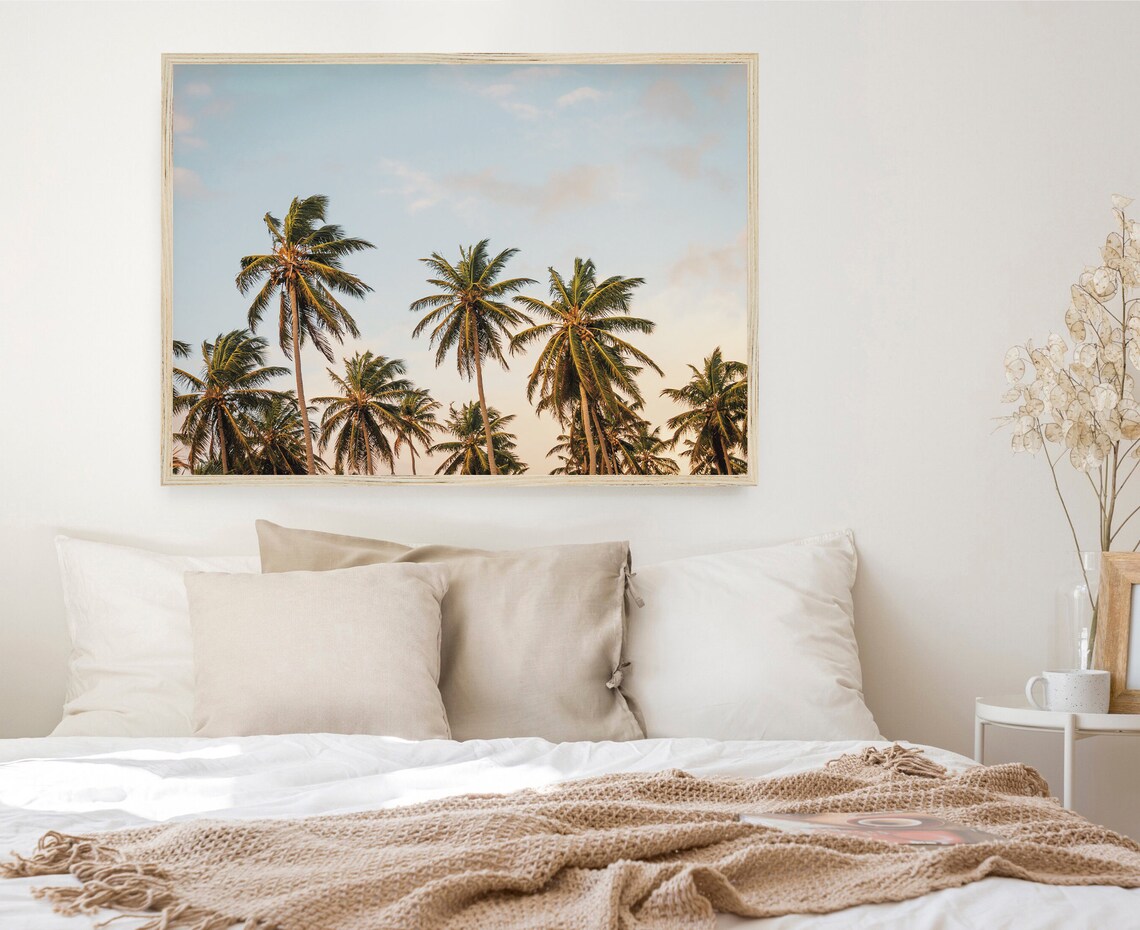 Palm Tree Sunset Print Landscape Beach Photography Printable | Etsy