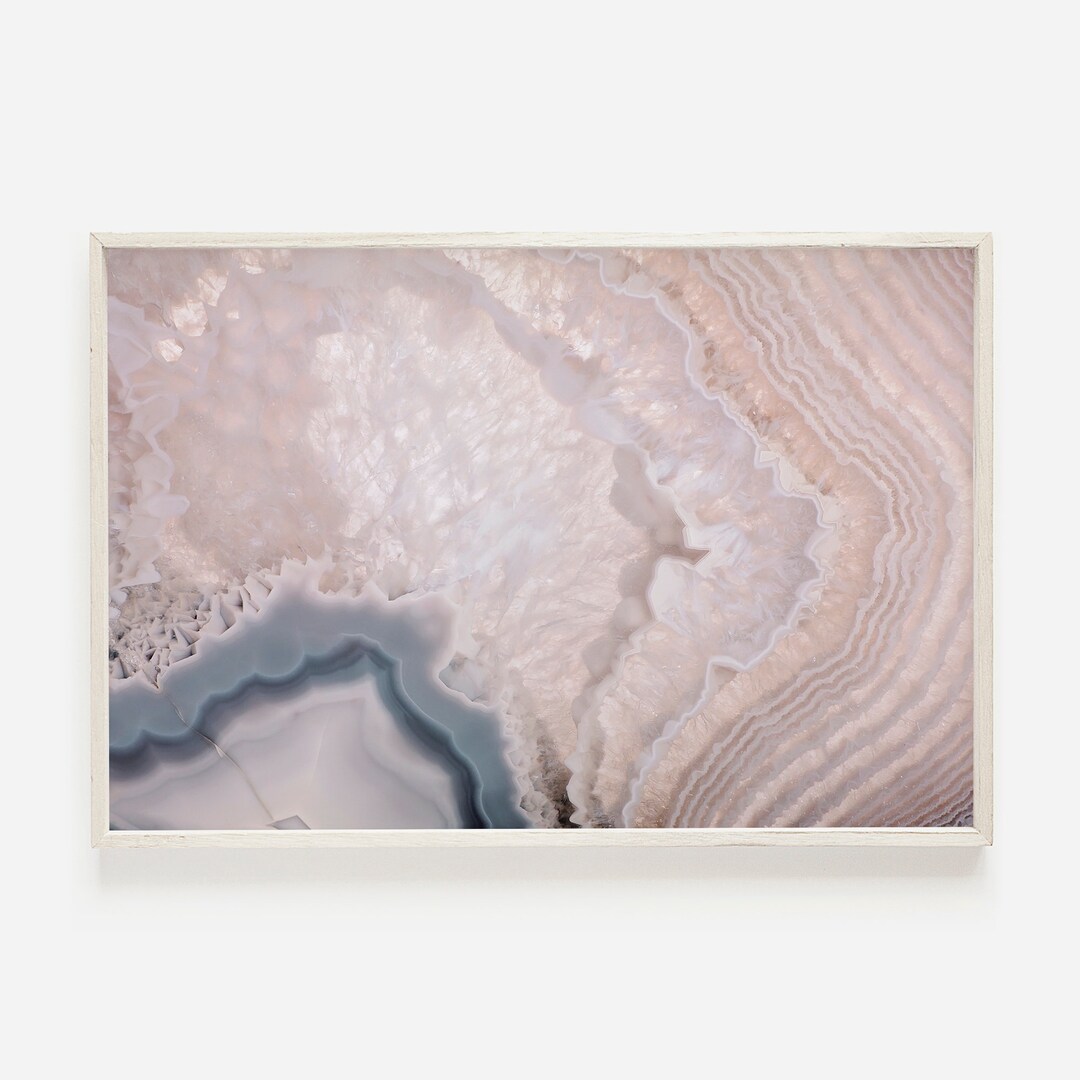 Agate Printable Art, Pastel Geode Photo, Boho Wall Art, Pink Geode ...