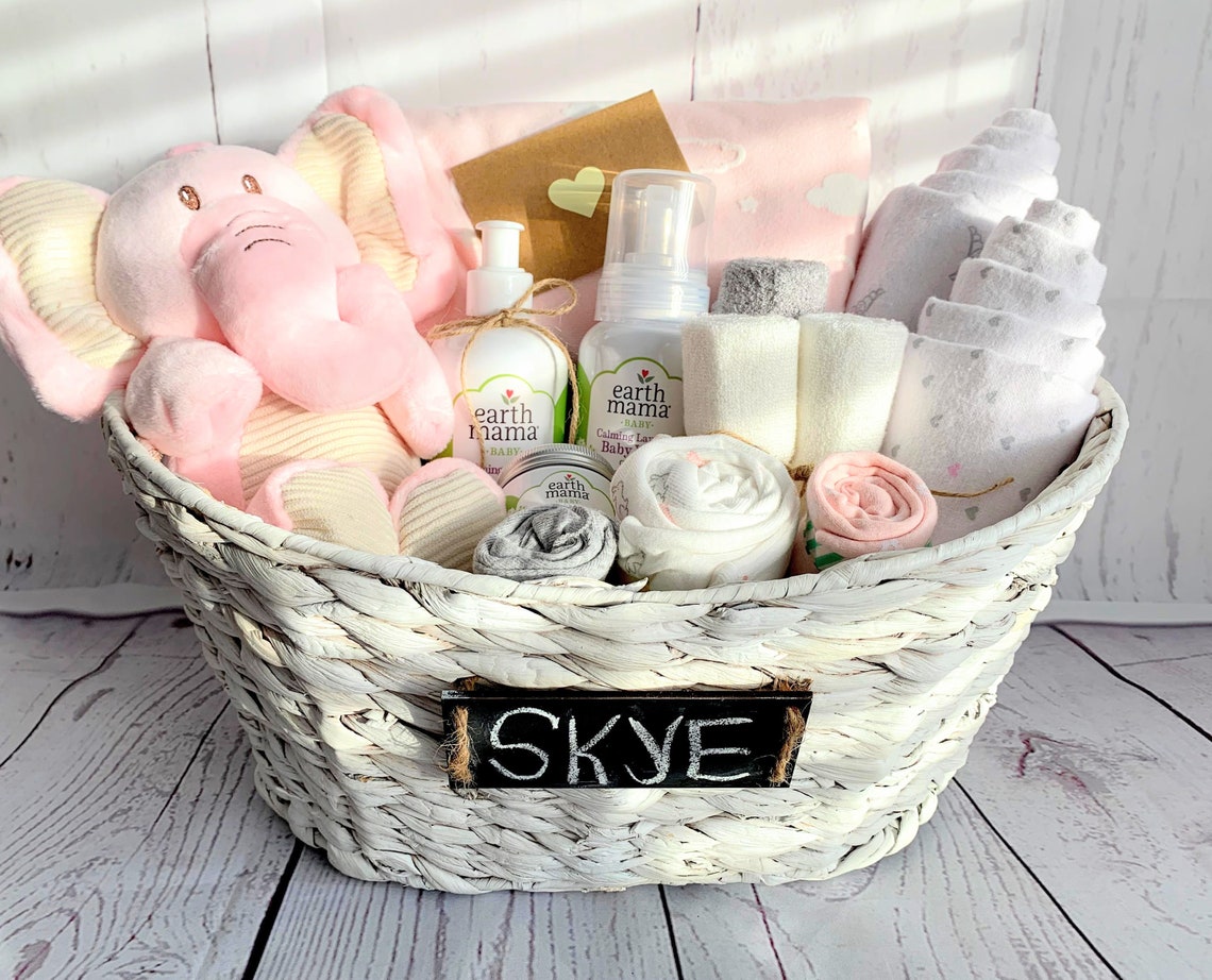 Organic Baby Gift Basket Personalize Name Girl Baby Shower - Etsy