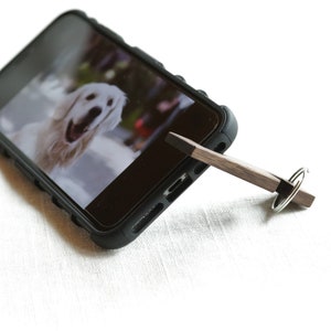 Cell Phone Stand Key Ring Custom Designed Wood iPhone or Android Key ...