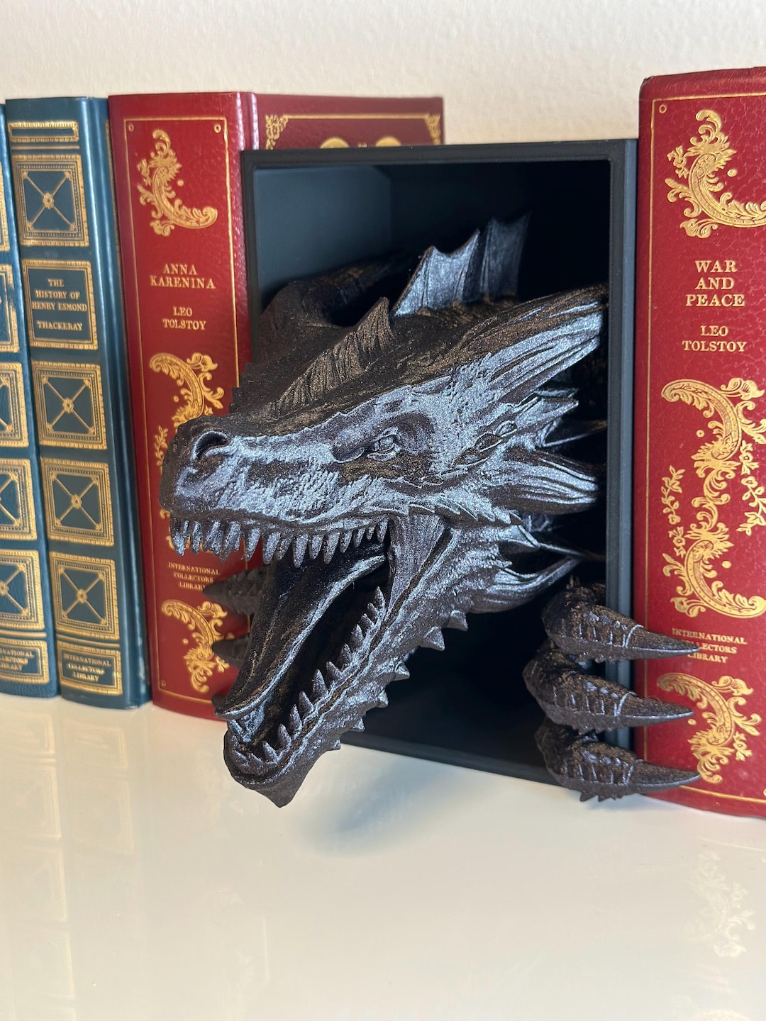 Black Diamond Dragon Awakening Book Nook Shiny Black Sparkle 3D Printed ...