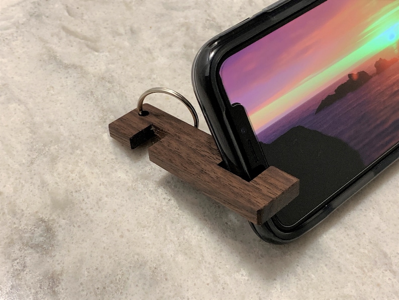 Cell Phone Stand Key Ring Custom Designed Wood Iphone or | Etsy