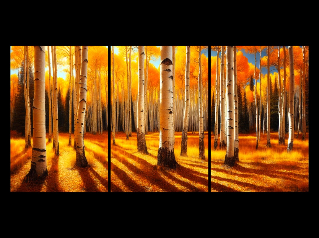 Aspen Tree Wall Art Lover 3 Piece Wall Art Living Room Wall Art Gift ...
