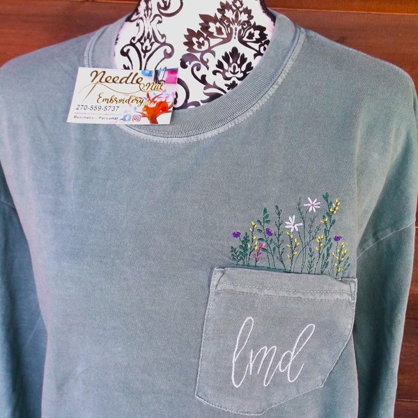 Monogram Pocket Tee - Etsy