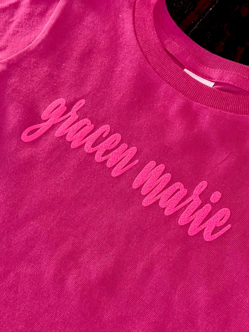 Puff Vinyl Name Shirt 3D Puff - Etsy