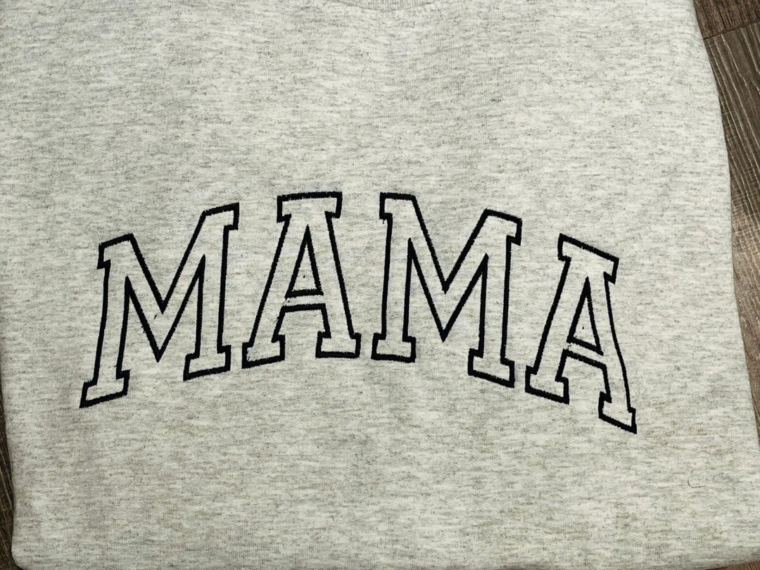 Embroidered Mama Shirt: Block Varsity Family Name Mom Gift - Etsy