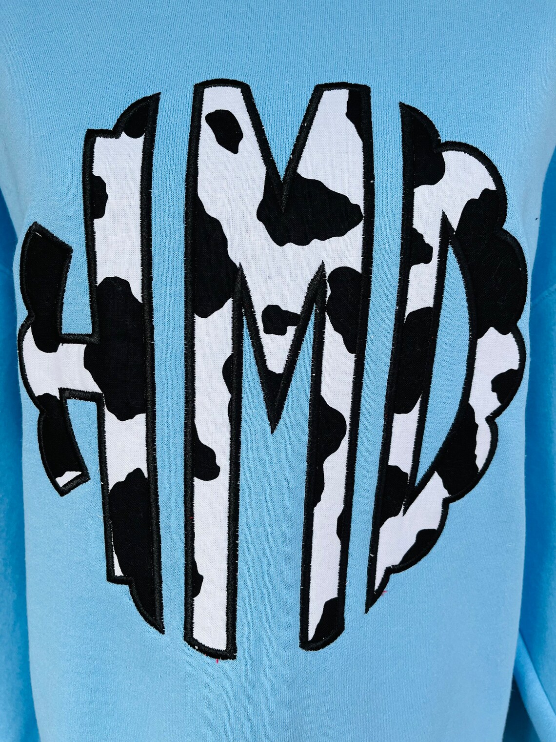 Cow Print Monogram Sweatshirt - Etsy