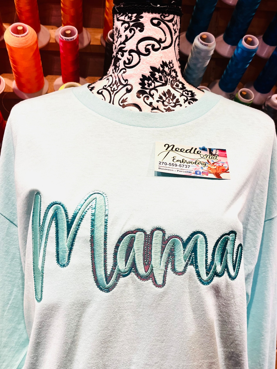 Embroidered Mama Shirt: Glitter HTV, Satin Stitch - Etsy